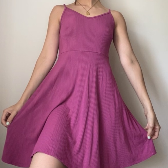 Dresses | Hot Pink Ribbed Tank Dress | Poshmark